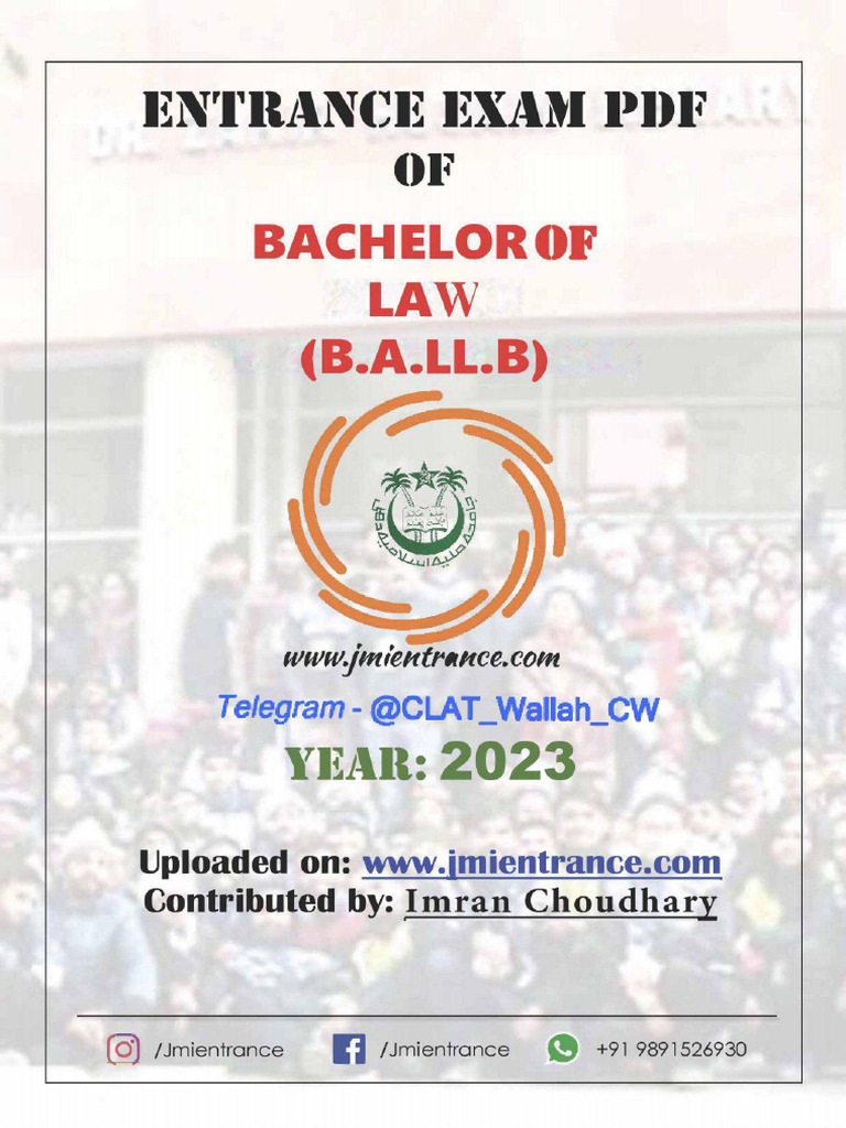 BA - LLB 2023 @CLAT Wallah CW | PDF