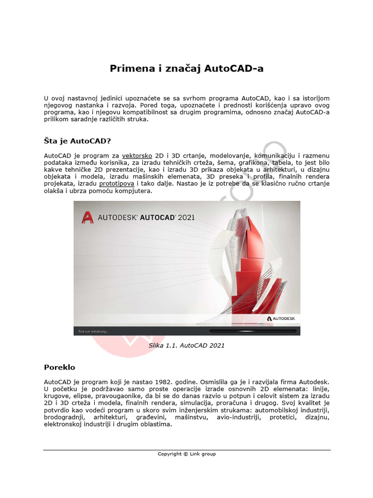 Primena I Značaj AutoCAD-a | PDF