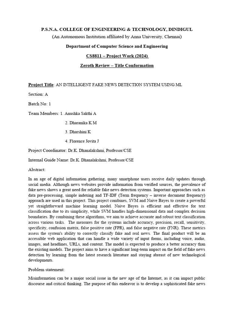 0th Rev Final | PDF | Machine Learning | Sensitivity And Specificity