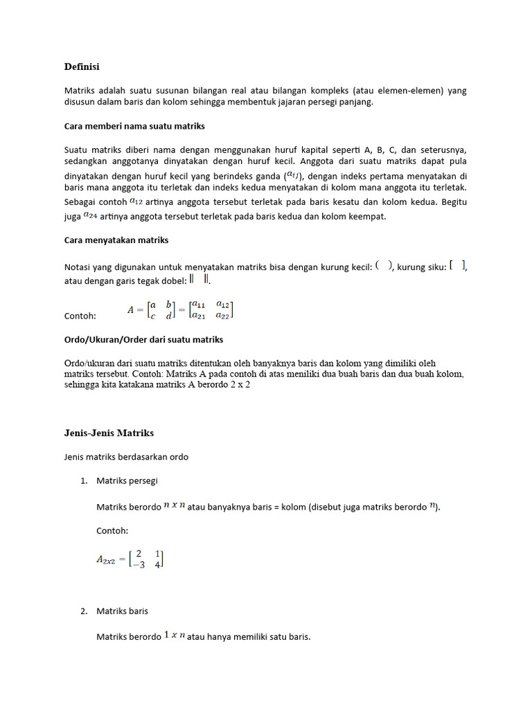 Jenis Jenis Matriks | PDF | Komputer