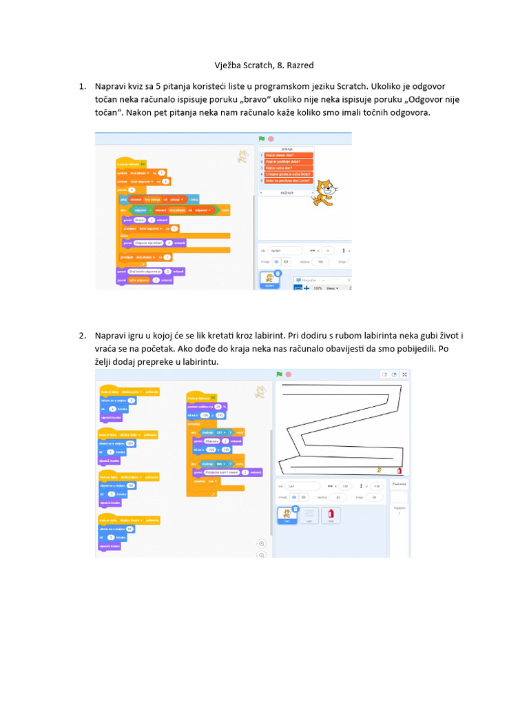Vjezba Scratch 8 | PDF