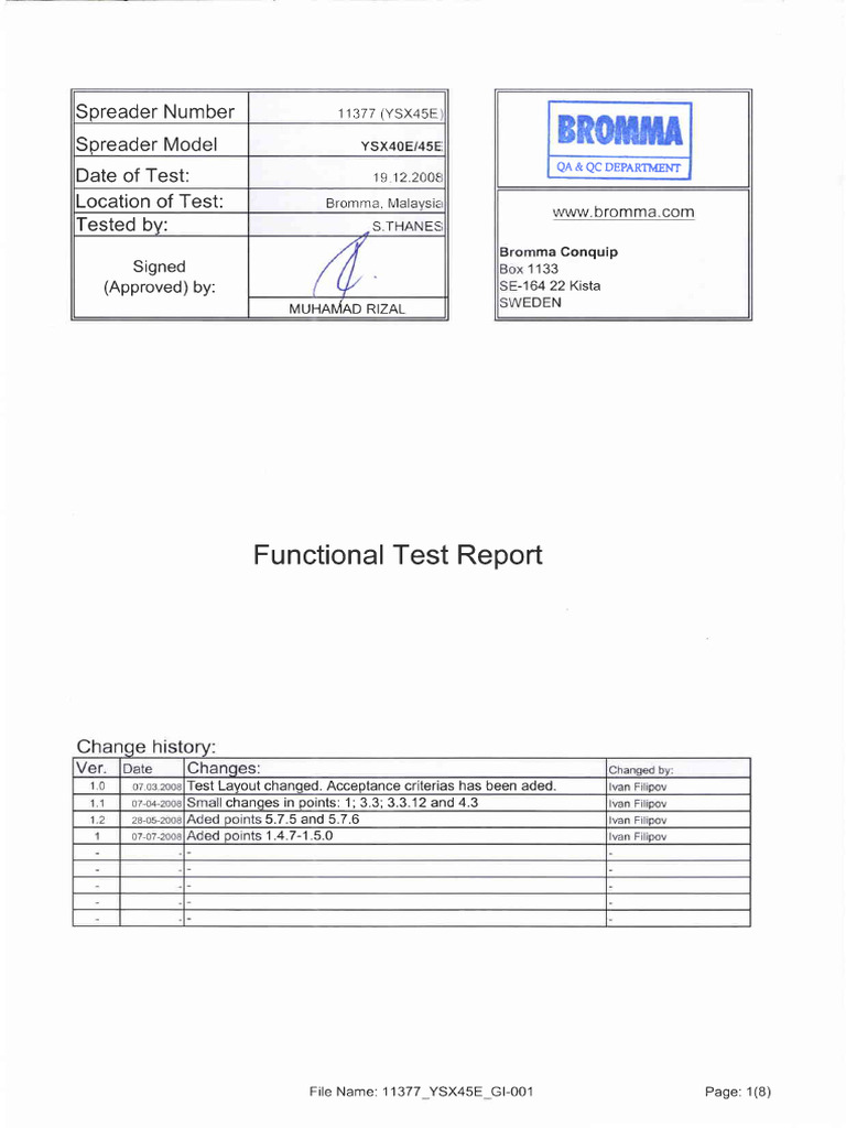 Functional Test Report | PDF