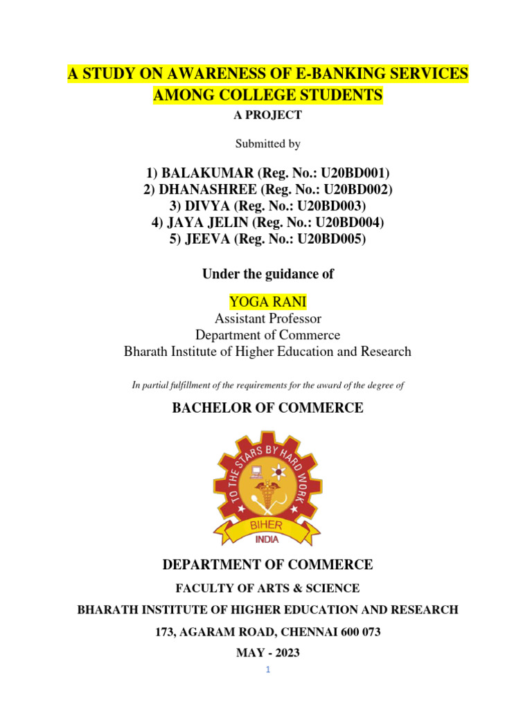 B. COM HONORS PROJECT - Edited | PDF