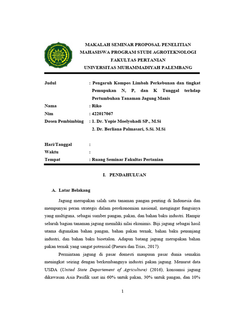 Makalah Jagung Chikal | PDF