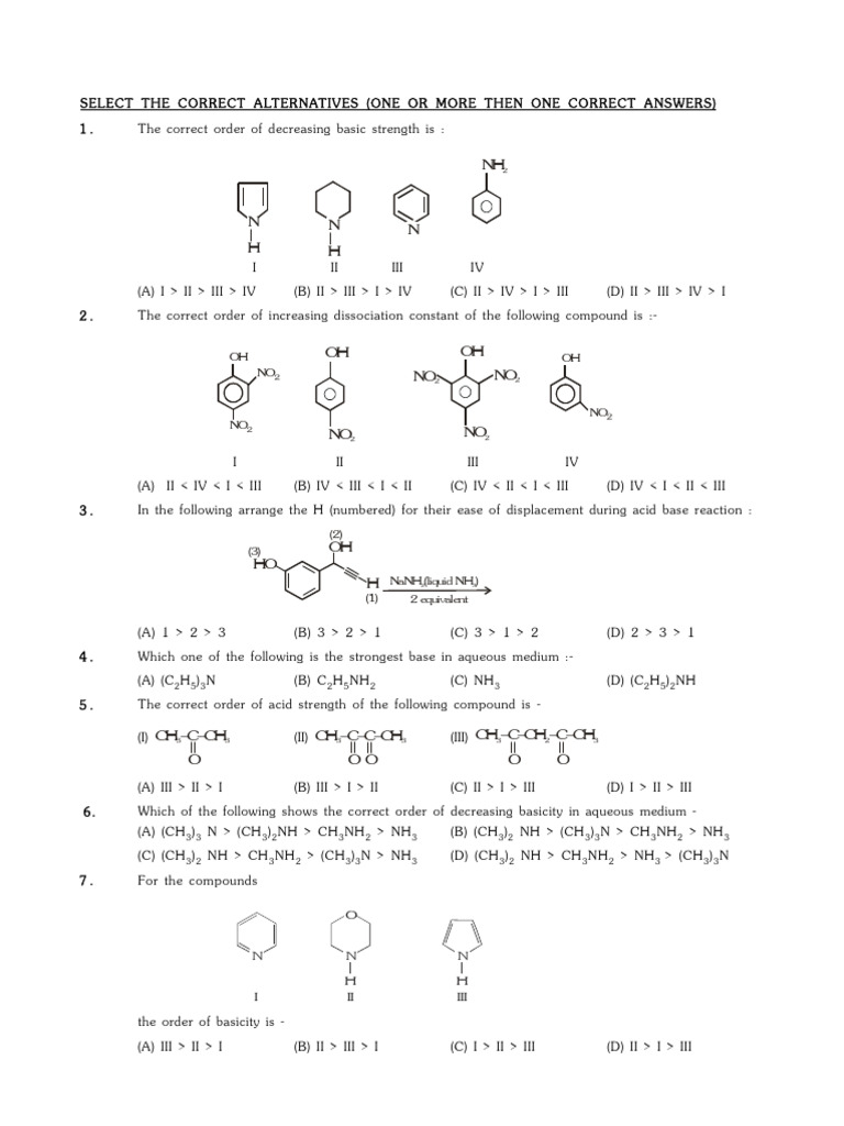 GOC - Acid - Base Q | PDF | Acid | Carboxylic Acid