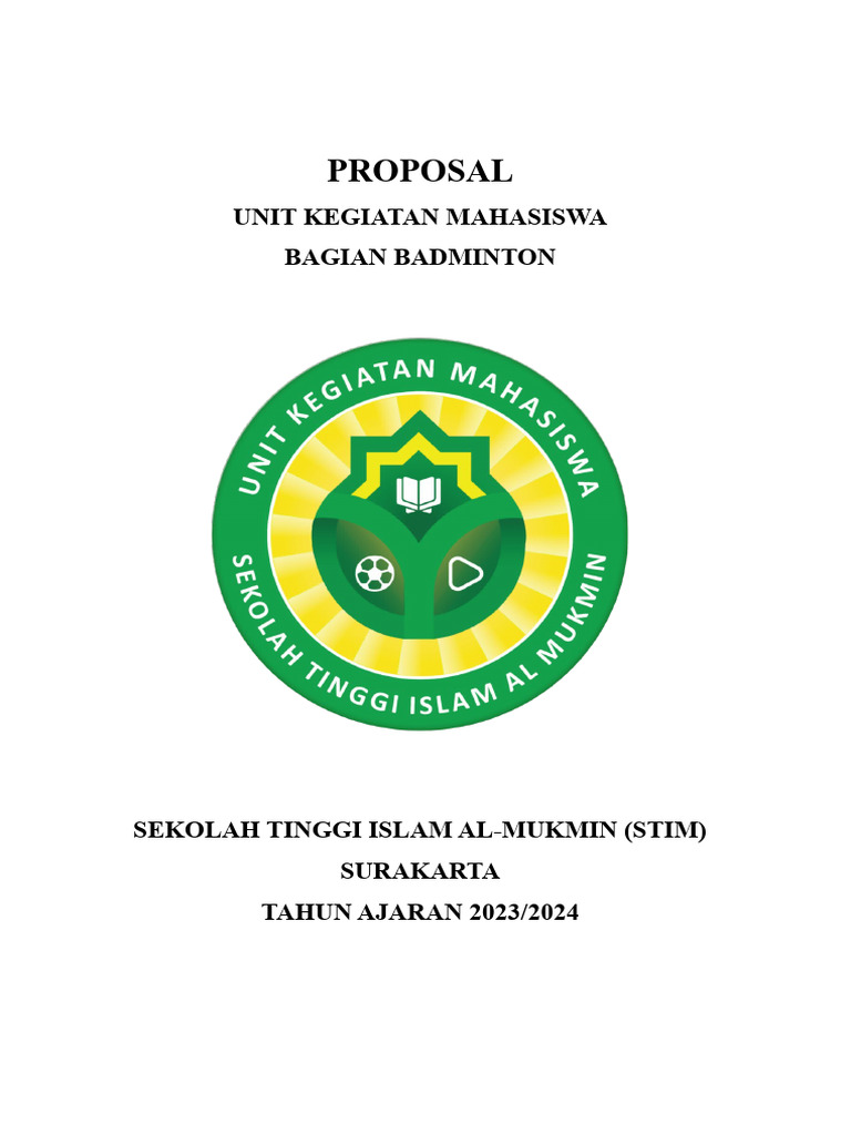 Proposal UKM Badminton STIM Surakarta | PDF