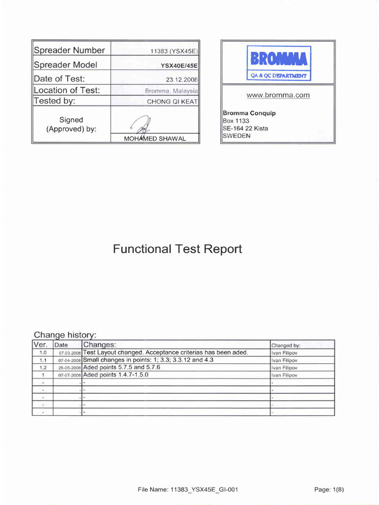 Functional Test Report | PDF