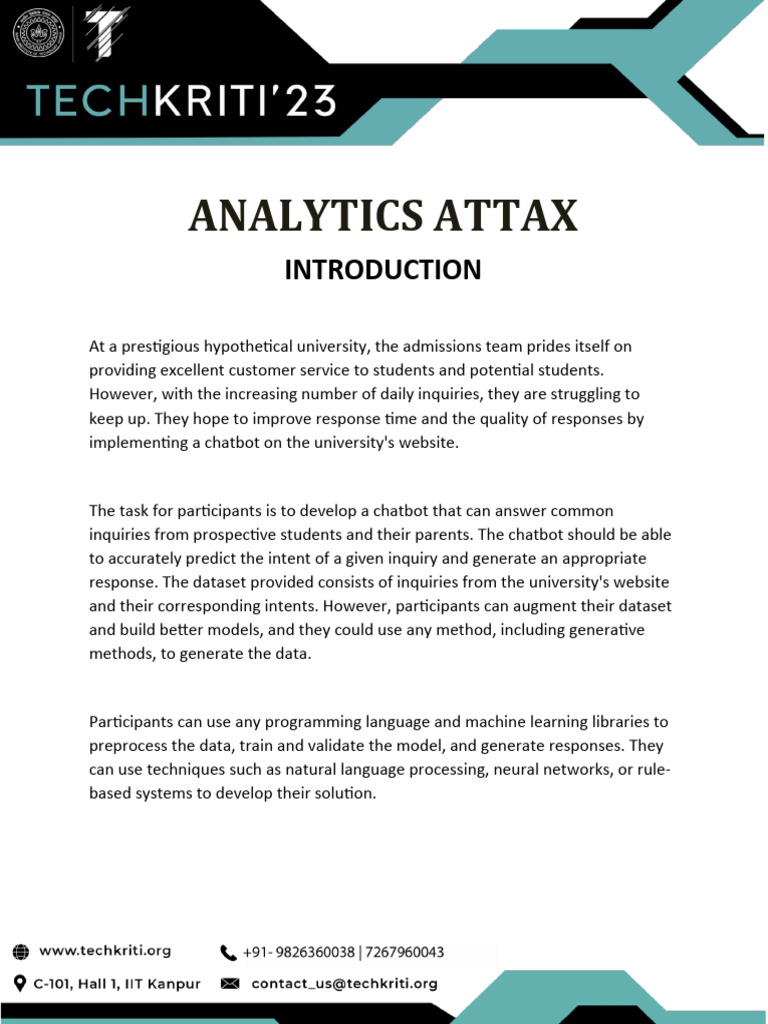 Problem Statement of Analytics Attax | PDF | Creativity | Analytics