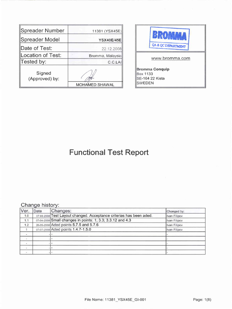 Functional Test Report | PDF