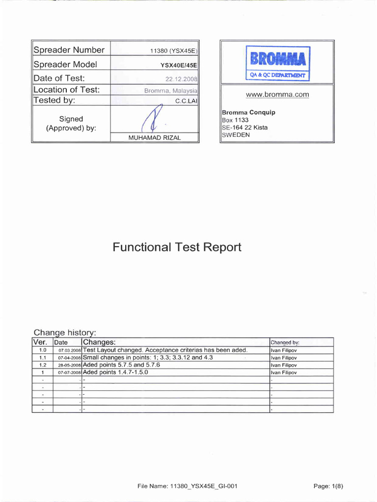 Functional Test Report Pdf