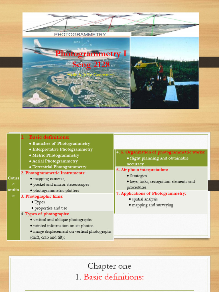 Chapter One Branches of Photogrammetry | Download Free PDF | Aerial ...