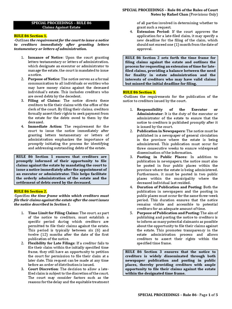 Rule 86 of The Rules of Court (Special Proceedings) | PDF | Judgment ...