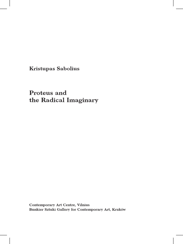 Proteus and The Radical Imaginary Kristu | PDF | Reality | Ontology