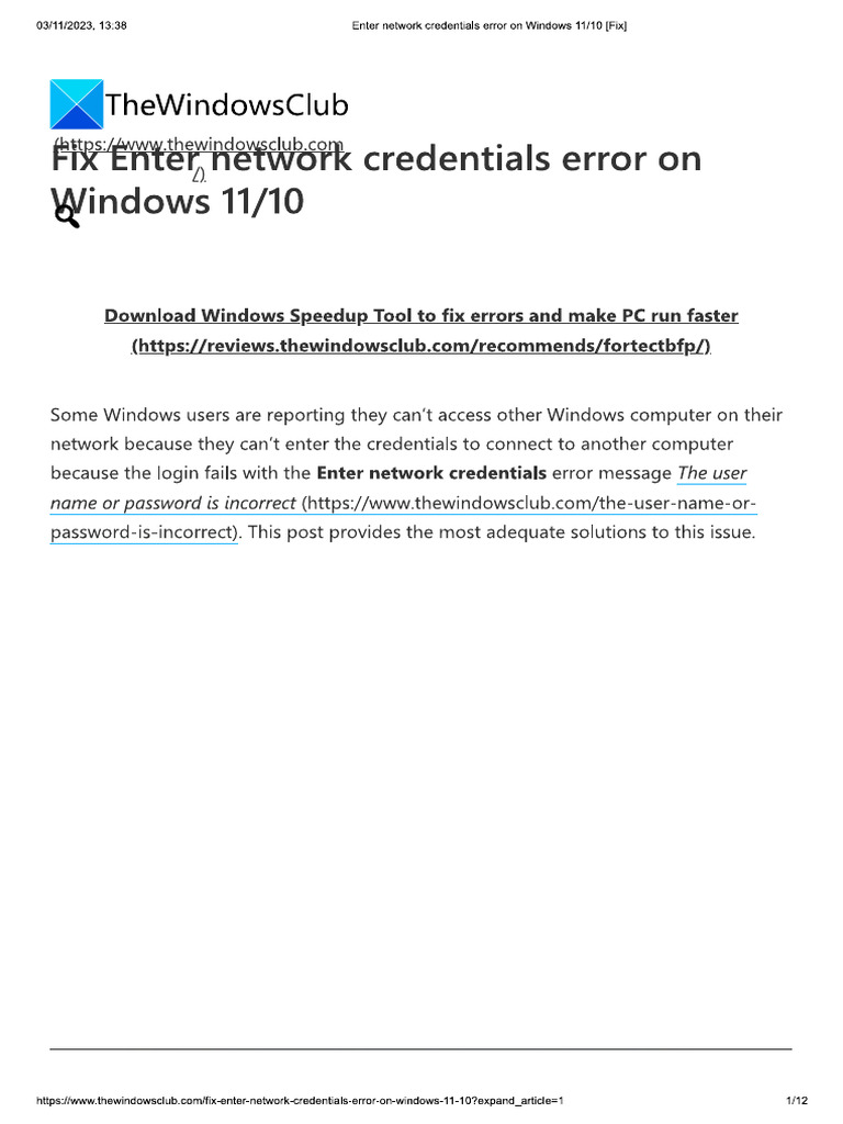 Aleks Fix Enter Network Credentials Error On Windows 11-10 | PDF