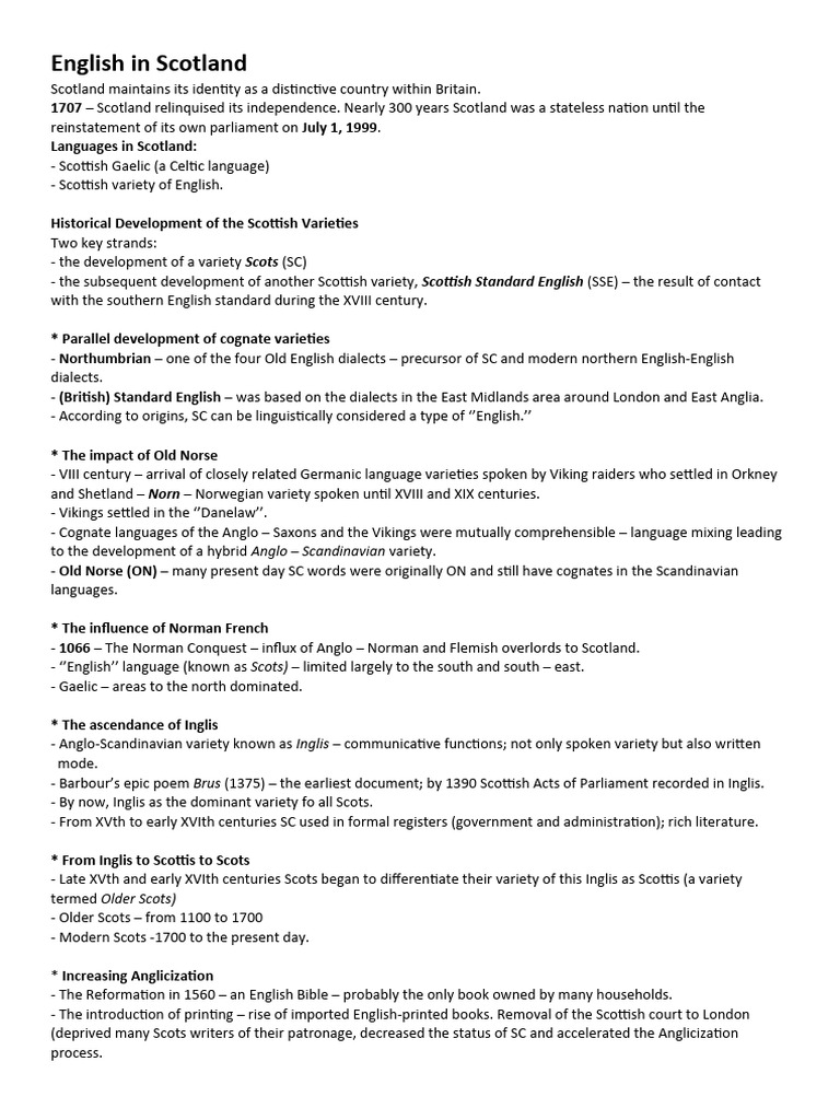 English in Scotland | PDF