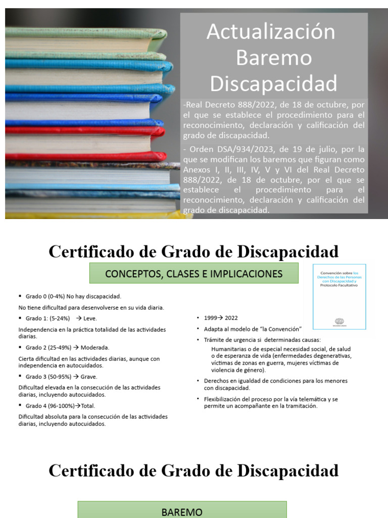 Actualización Baremo Discapacidad Def | PDF | Invalidez | Comunicación