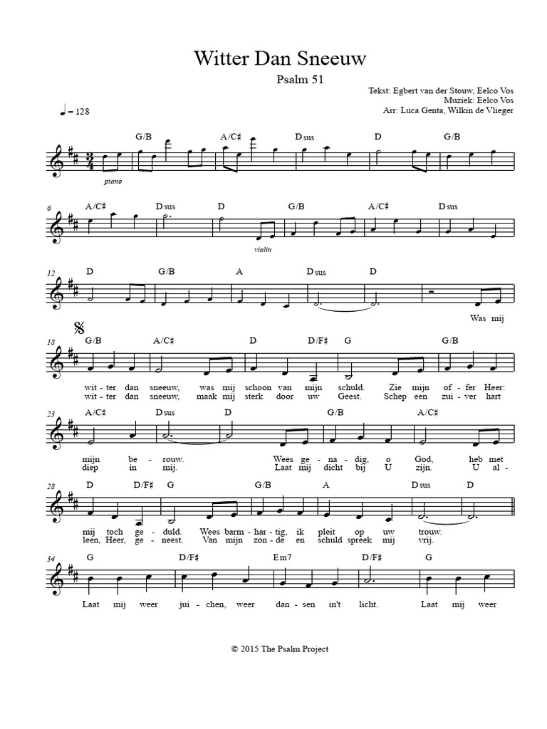 Psalm 51 Witter Dan Sneeuw | PDF