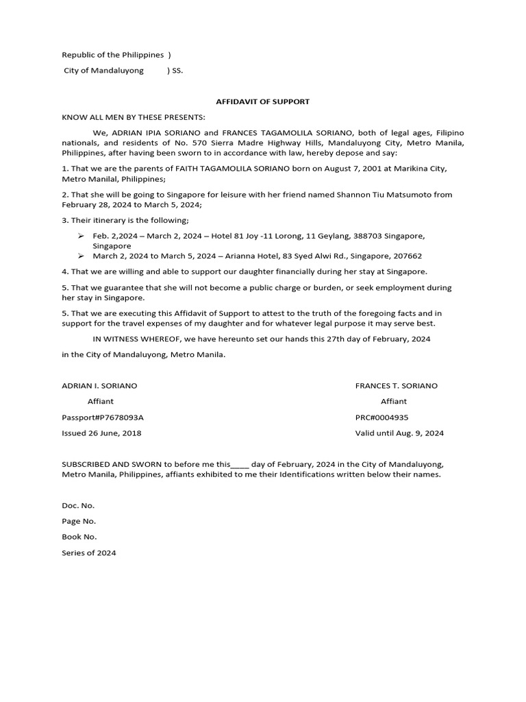 Affidavit of Support | PDF