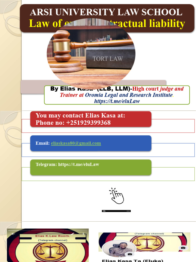 Tort Law Arsi Univ by Elias Kasa-4 | PDF