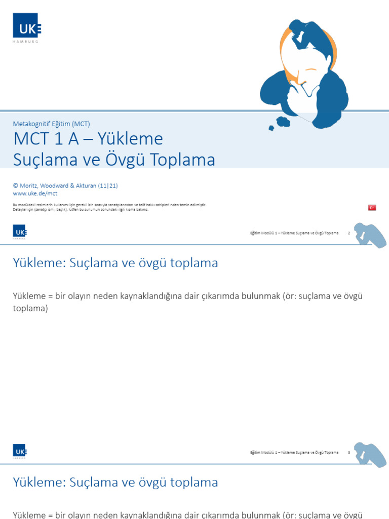 MCT 1 A - Yükleme Suçlama Ve Övgü Toplama: Metakognitif Eğitim (MCT) | PDF