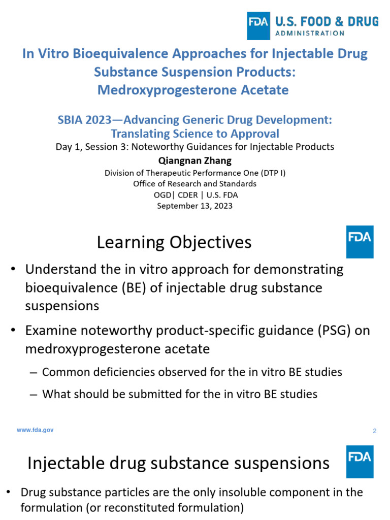 Injectable Suspension MPA FDA 1694370868 | PDF | In Vitro | Food And ...