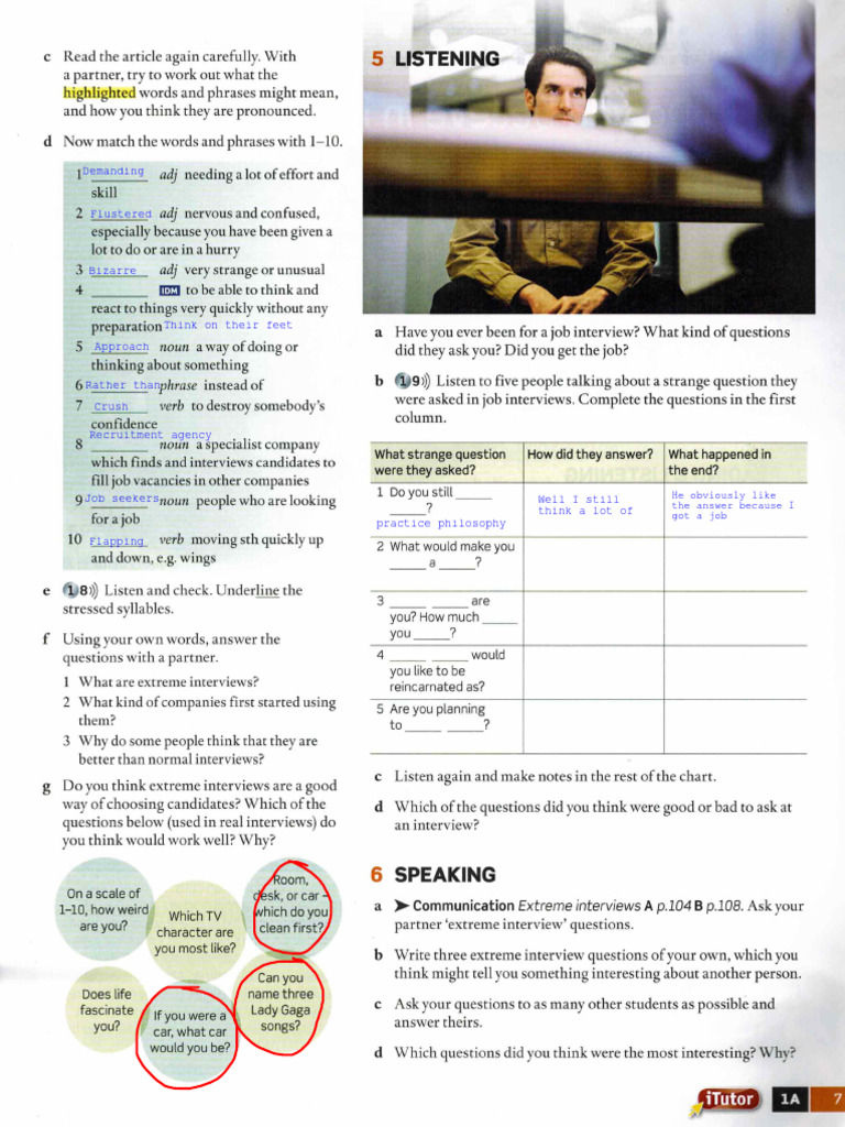 English File 3e - Upper-Int SB 8-8 | PDF | Job Interview | Linguistics