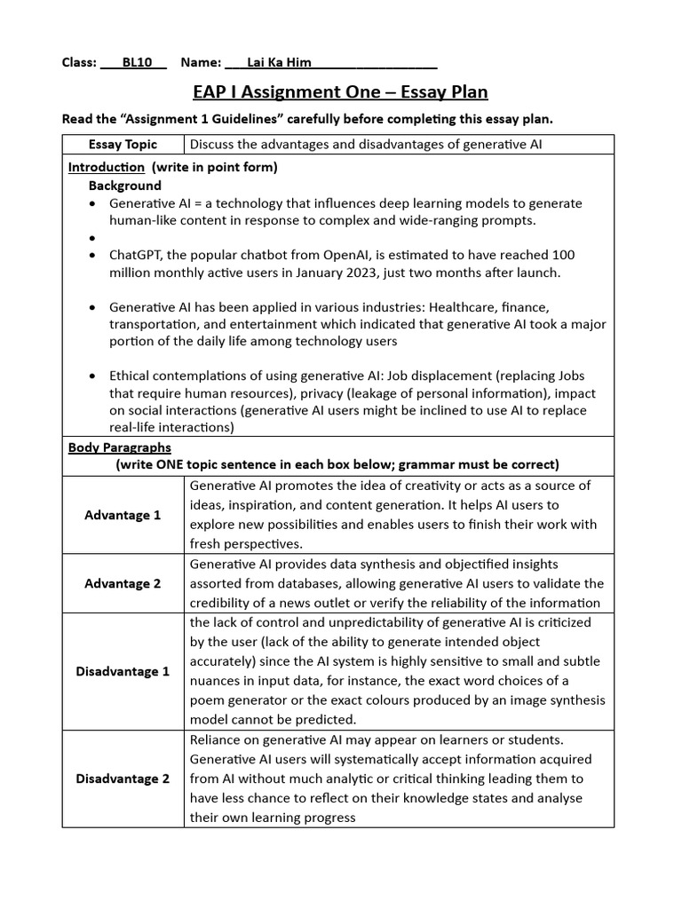 A1 Essay Plan Template | PDF | Artificial Intelligence | Intelligence ...