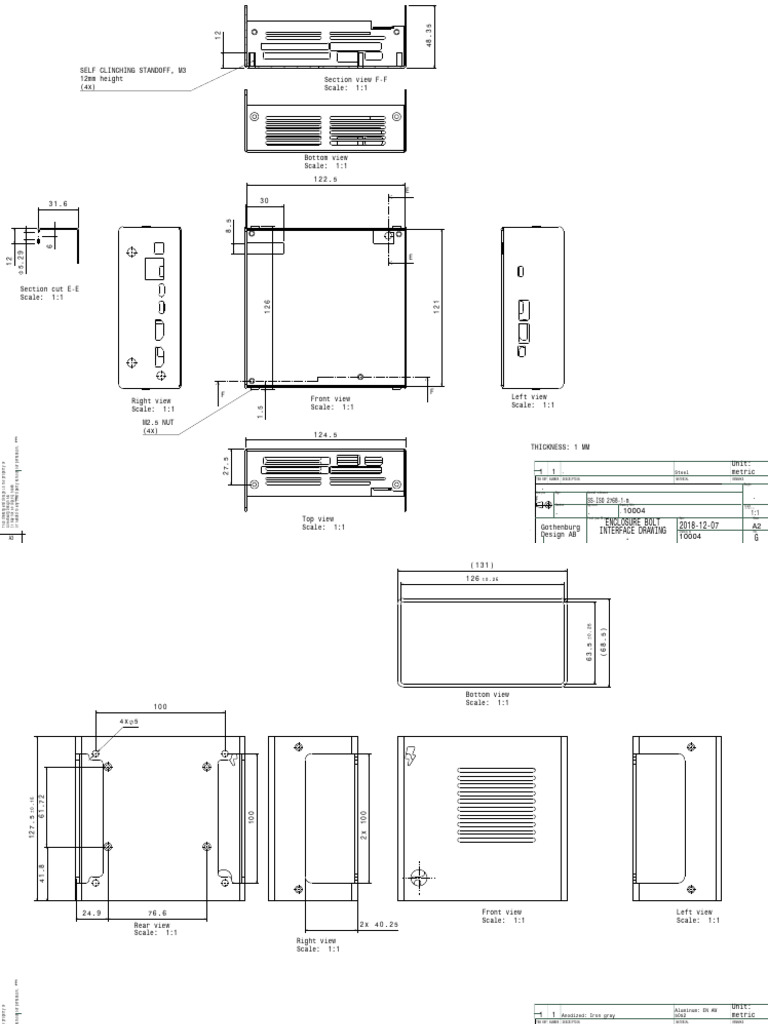 UDOO BOLT Metal Case Drawings | PDF | Metalworking | Manufactured Goods