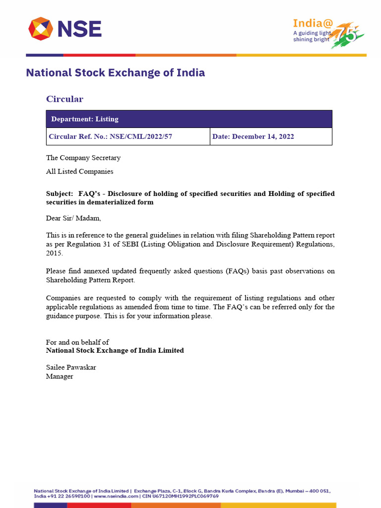 NSE Circular 14122022 | PDF | Trust Law | Private Law