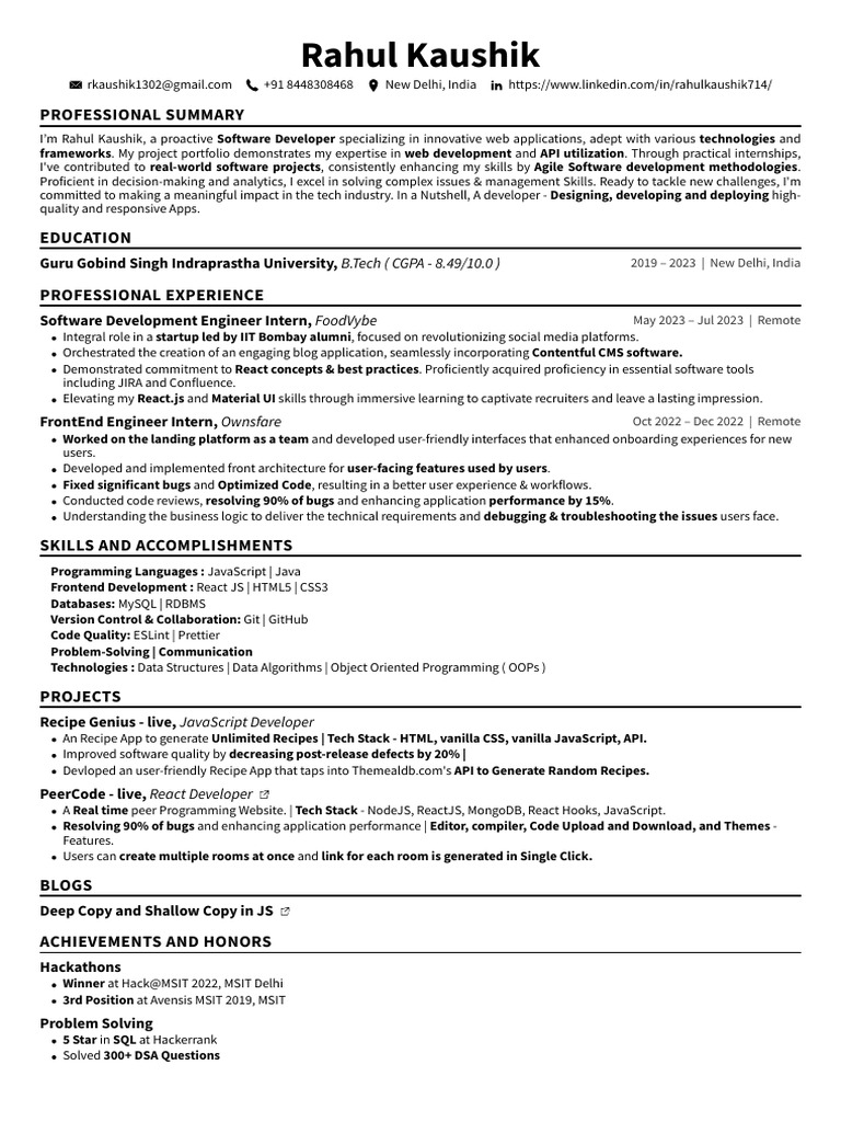Rahul Kaushik Update Resume | PDF