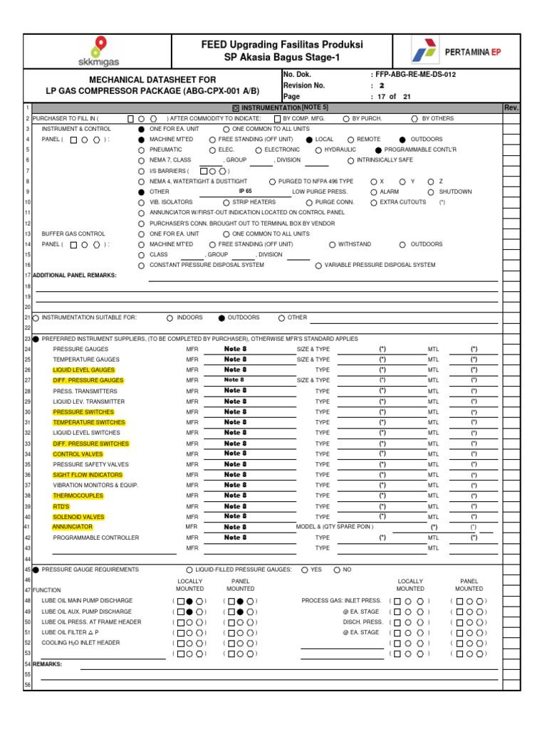 LP Gas Compressor Package Datasheet | PDF | Applied And ...