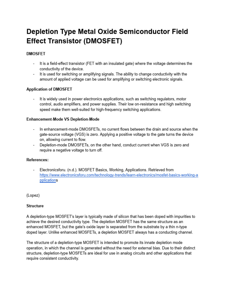 MOSFET | PDF | Field Effect Transistor | Mosfet