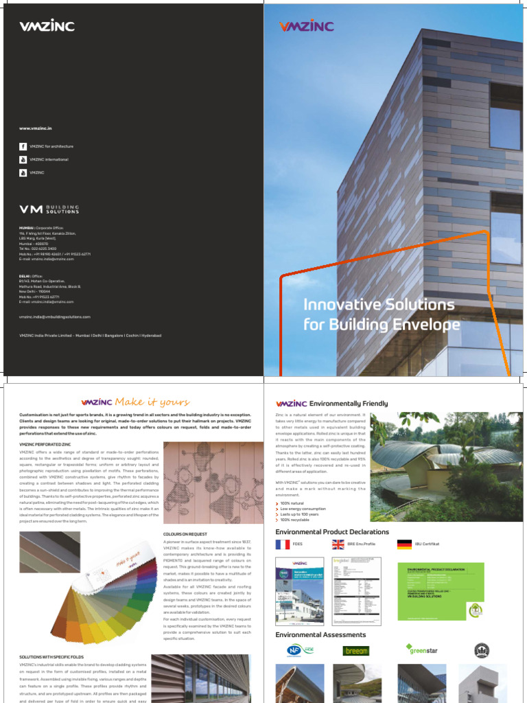 VMZINC Catalog Final | Download Free PDF | Building Engineering | Materials