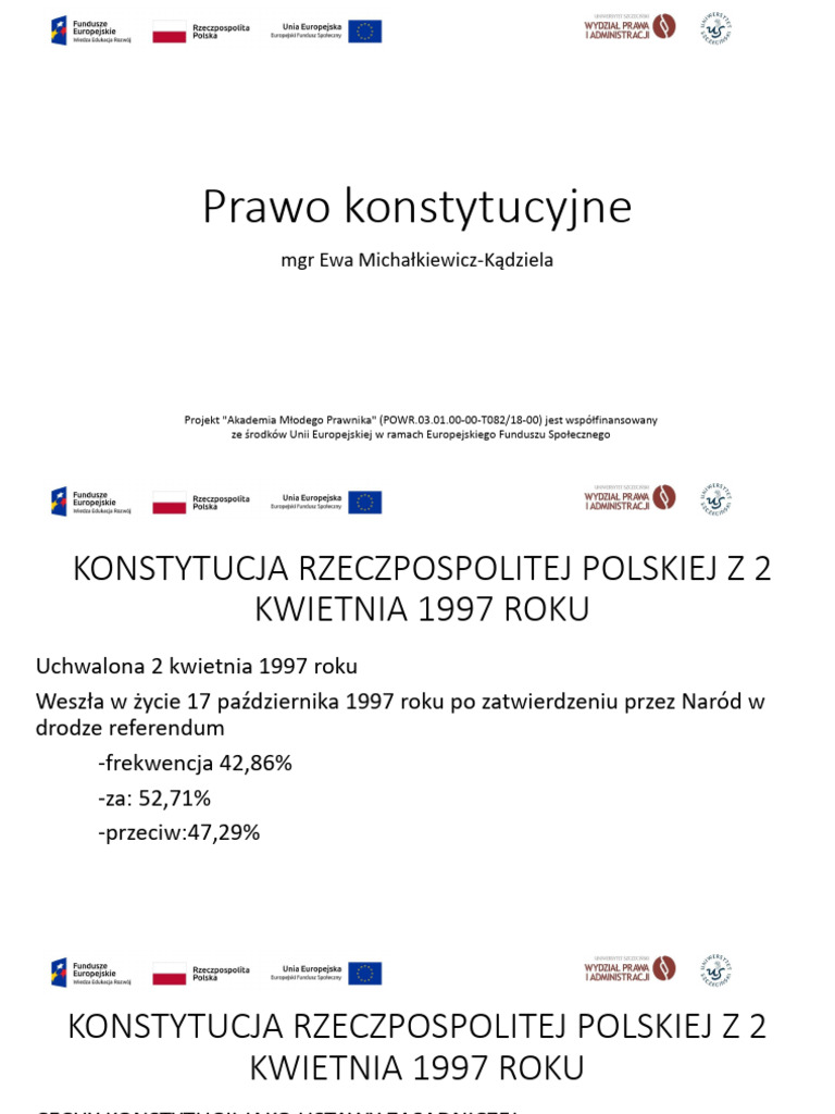 Prawo Konstytucyjne 1 | PDF