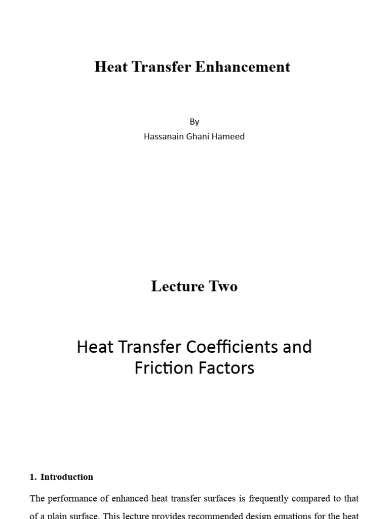 Lect. 2 | PDF | Heat Transfer | Reynolds Number