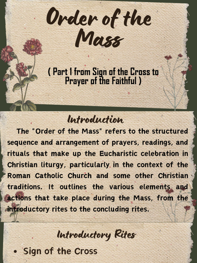 G2 Order of The Mass - P1 | PDF | Mass (Liturgy) | Penance