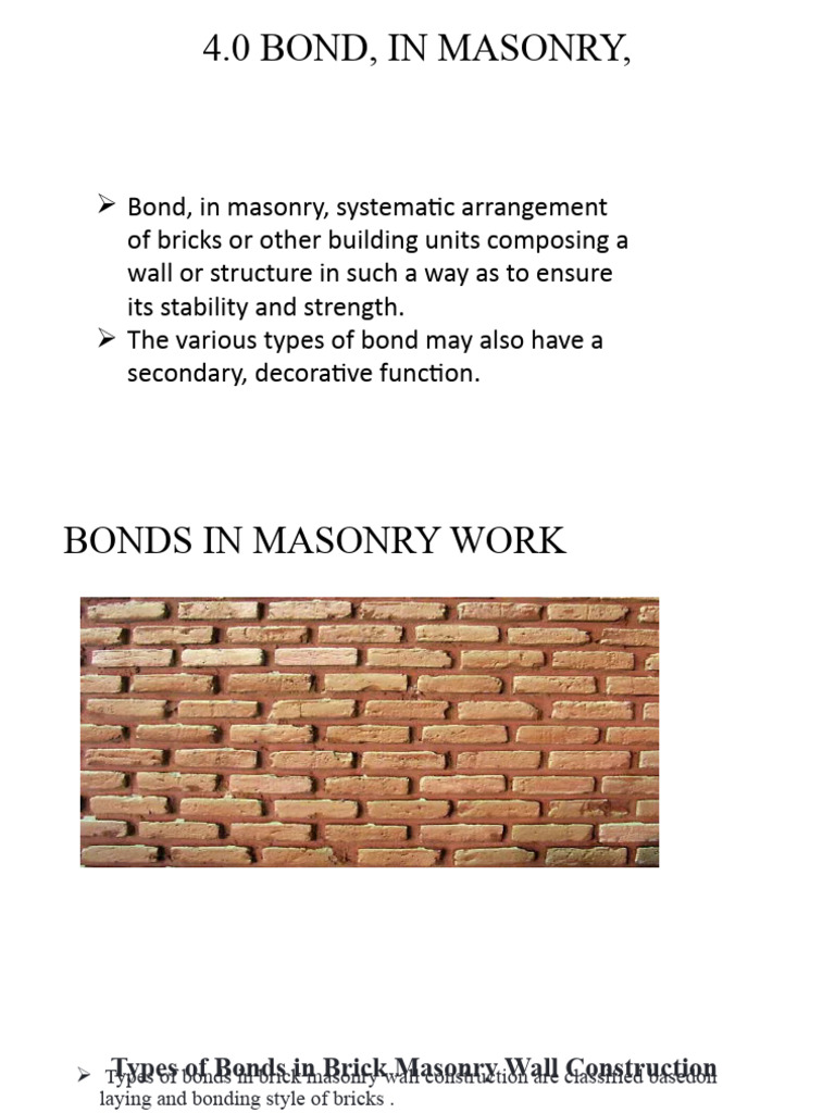 Types of Bonds in Brick Masonry Wall Construction | Download Free PDF ...
