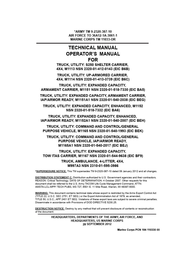 Humvee TM | PDF