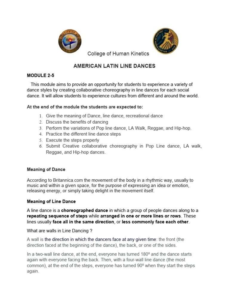 REVISED PE 4 Modules 2-5 Line Dance | PDF | Foreign Language Studies | Art