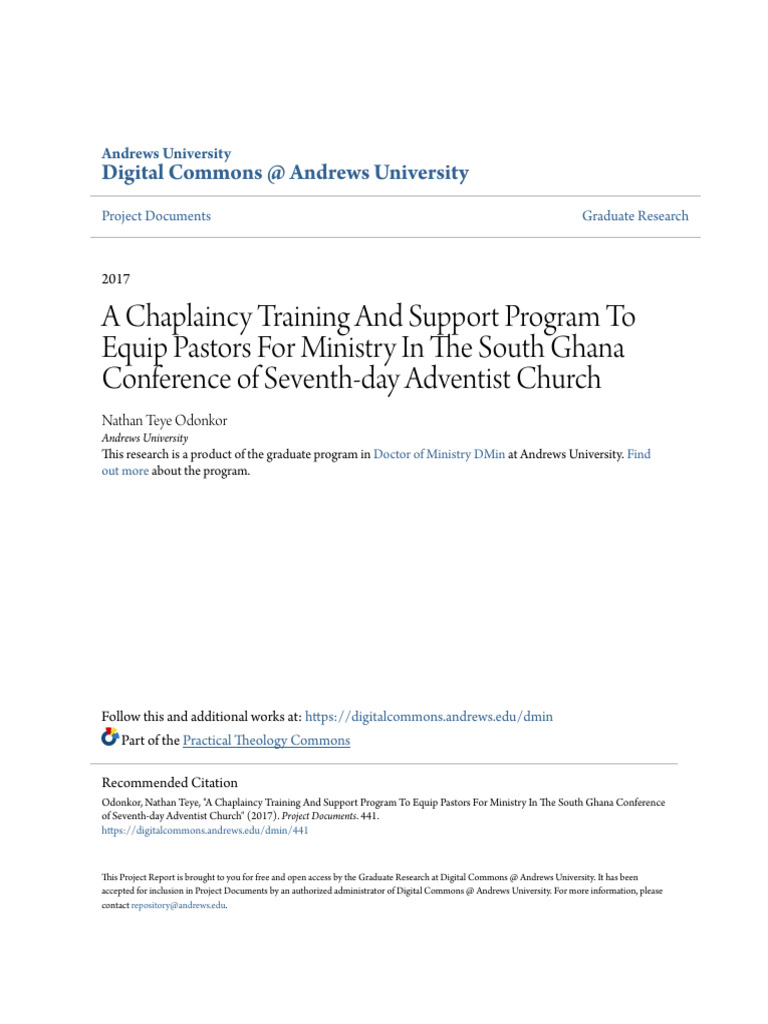 A Chaplaincy Training and Support Progra | PDF | Wellness