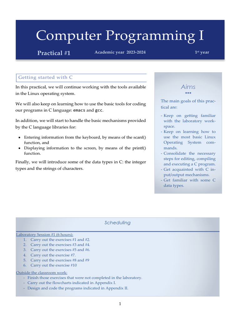 C Programming Practical Exercises | PDF | Computer Program | Programming