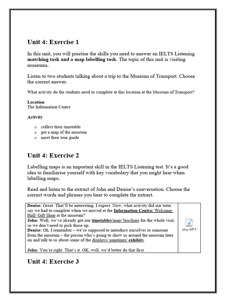 Unit 4 Listening Pdf International English Language Testing System