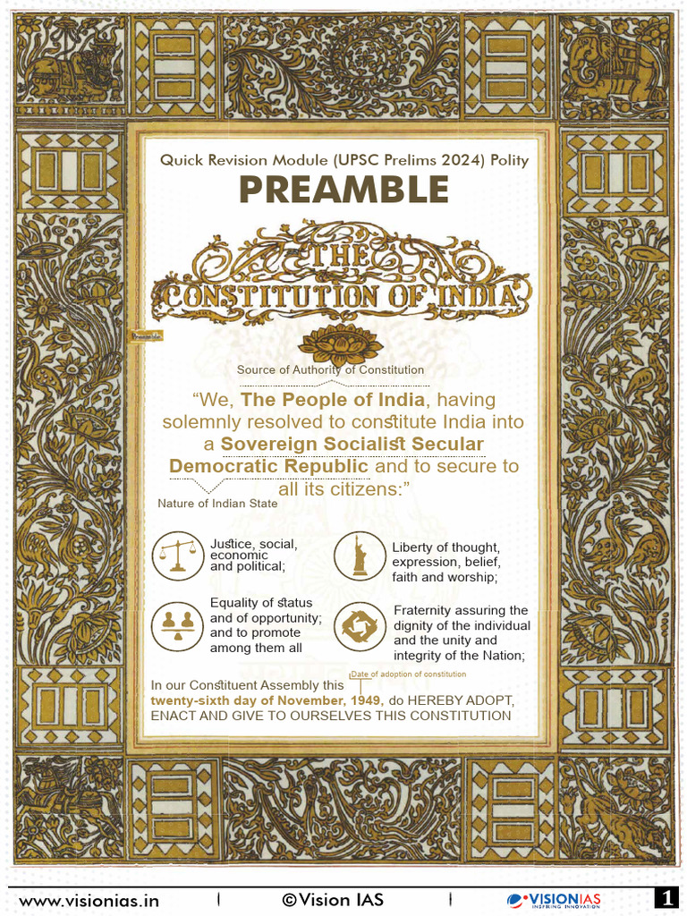 VisionIAS Quick Revision Material December 2024 Preamble | PDF ...