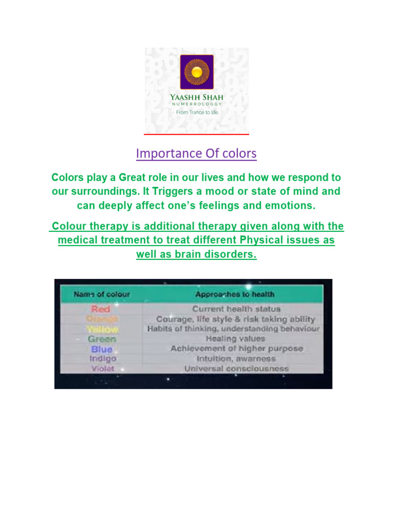 Color Thearapy | PDF | Color | Clinical Medicine
