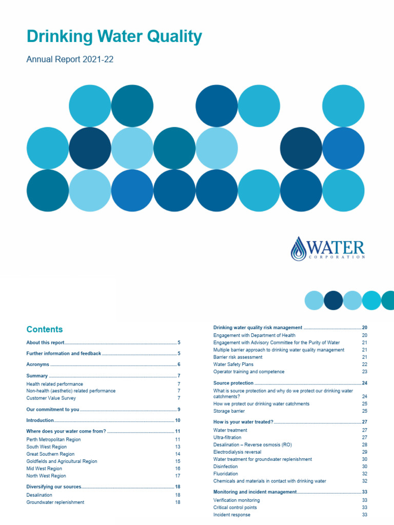 2021-22 Drinking Water Quality Report | PDF | Groundwater | Water