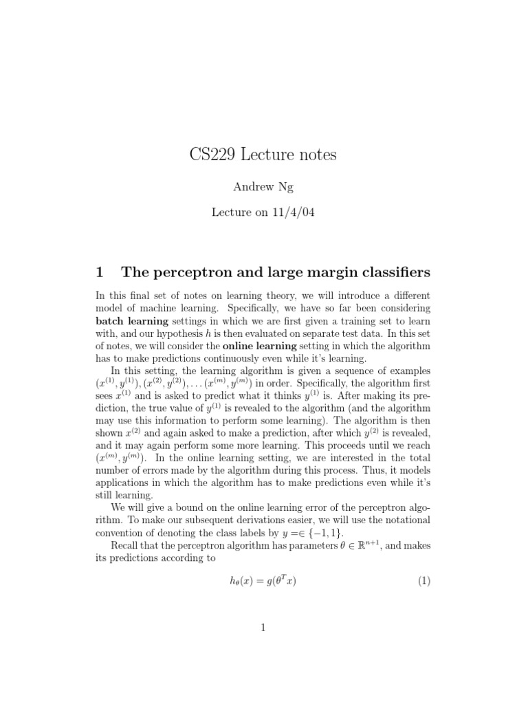 Perceptron | PDF | Machine Learning | Algorithms