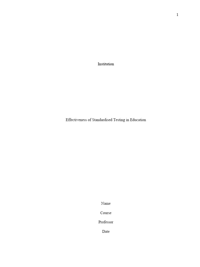 Standardized Testing: Pros and Cons | PDF