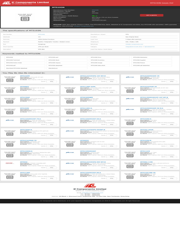 MT5193N | PDF | Electrical Engineering | Computing