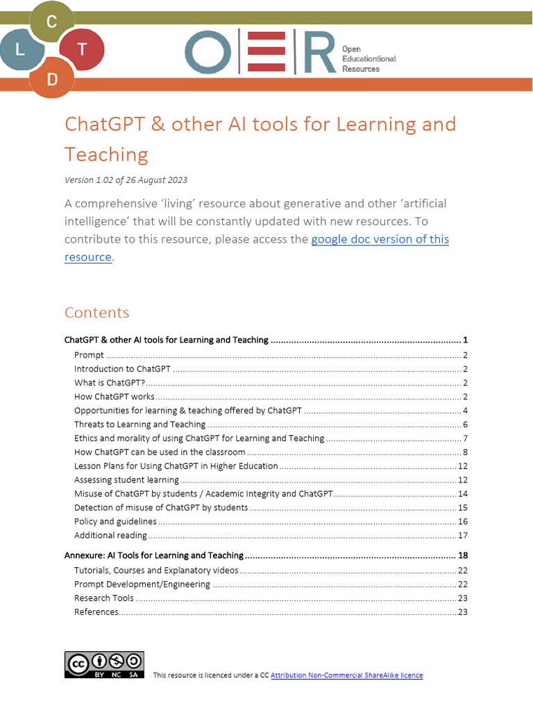 AI Tools for Learning & Teaching Guide | PDF | Artificial Intelligence ...