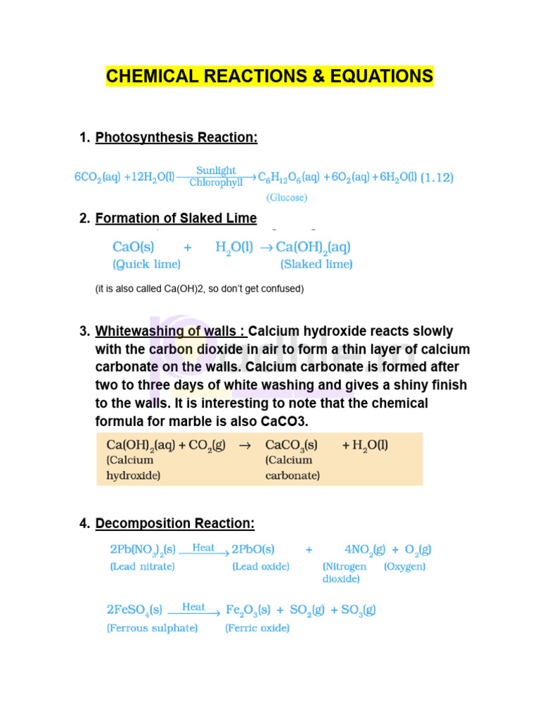 All Reactions - Padhle | PDF | Sodium Carbonate | Sodium Hydroxide
